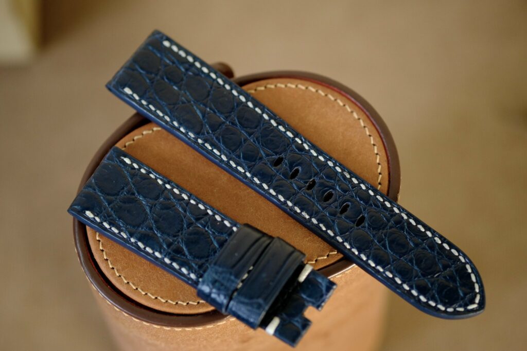 Handmade navy blue strap for PAM Panerai - Ha Linh Leather Handmade